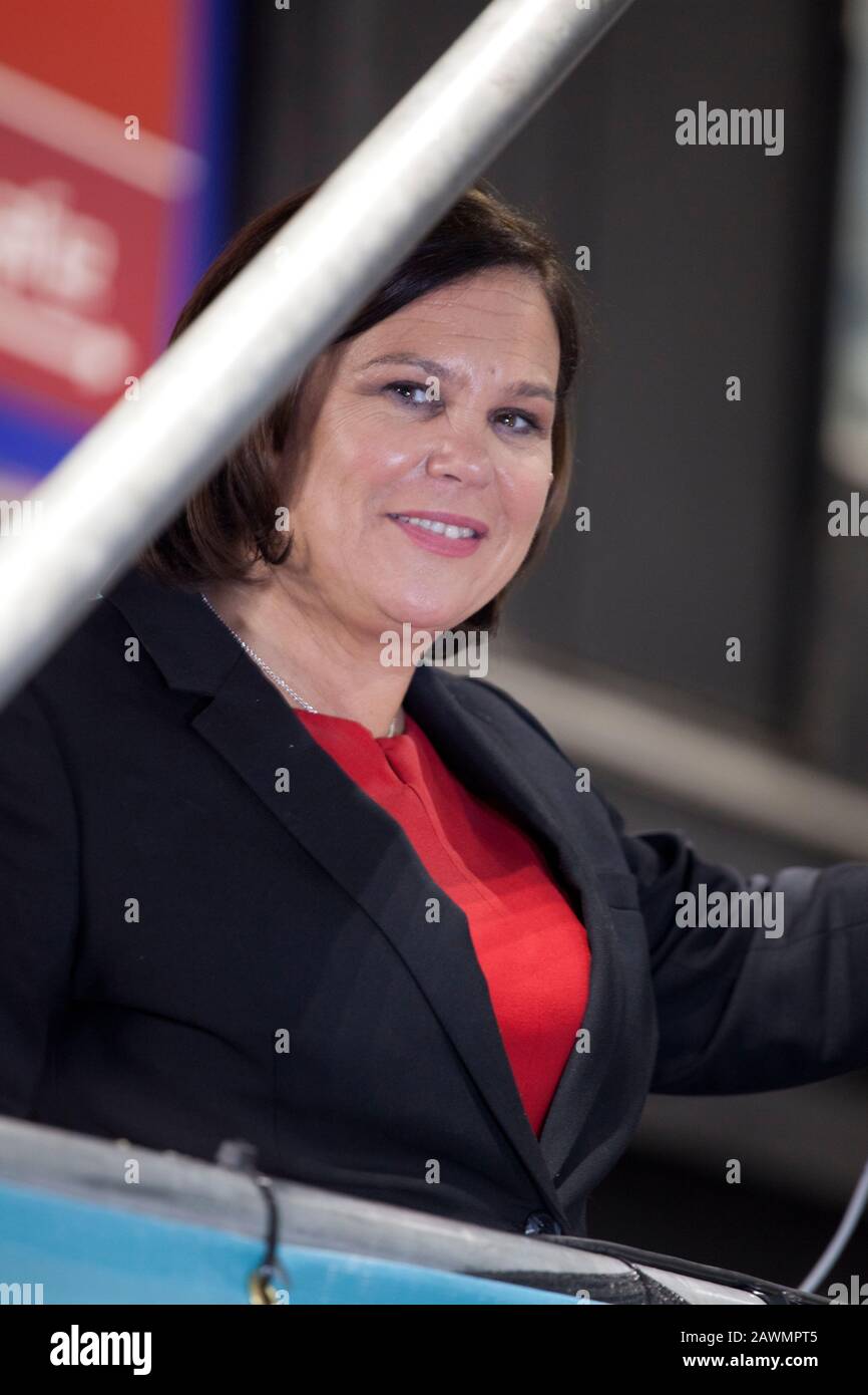 Dublin, Ireland. 9th Feb, 2020. Leader of Sinn Féin political party ...