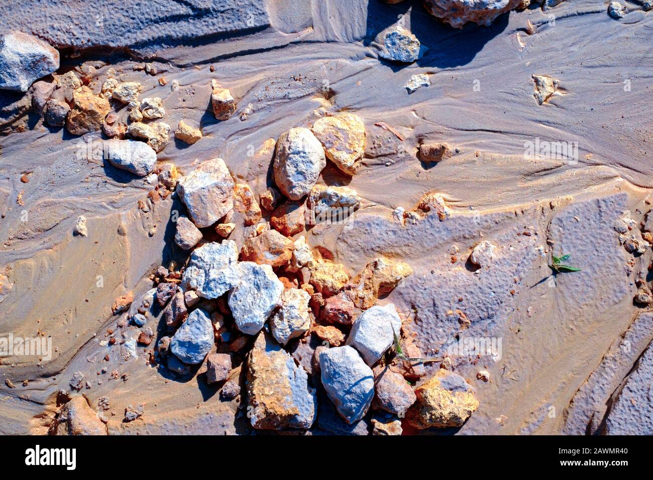 Abstract color sand texture at kaolin mine Stock Photo - Alamy