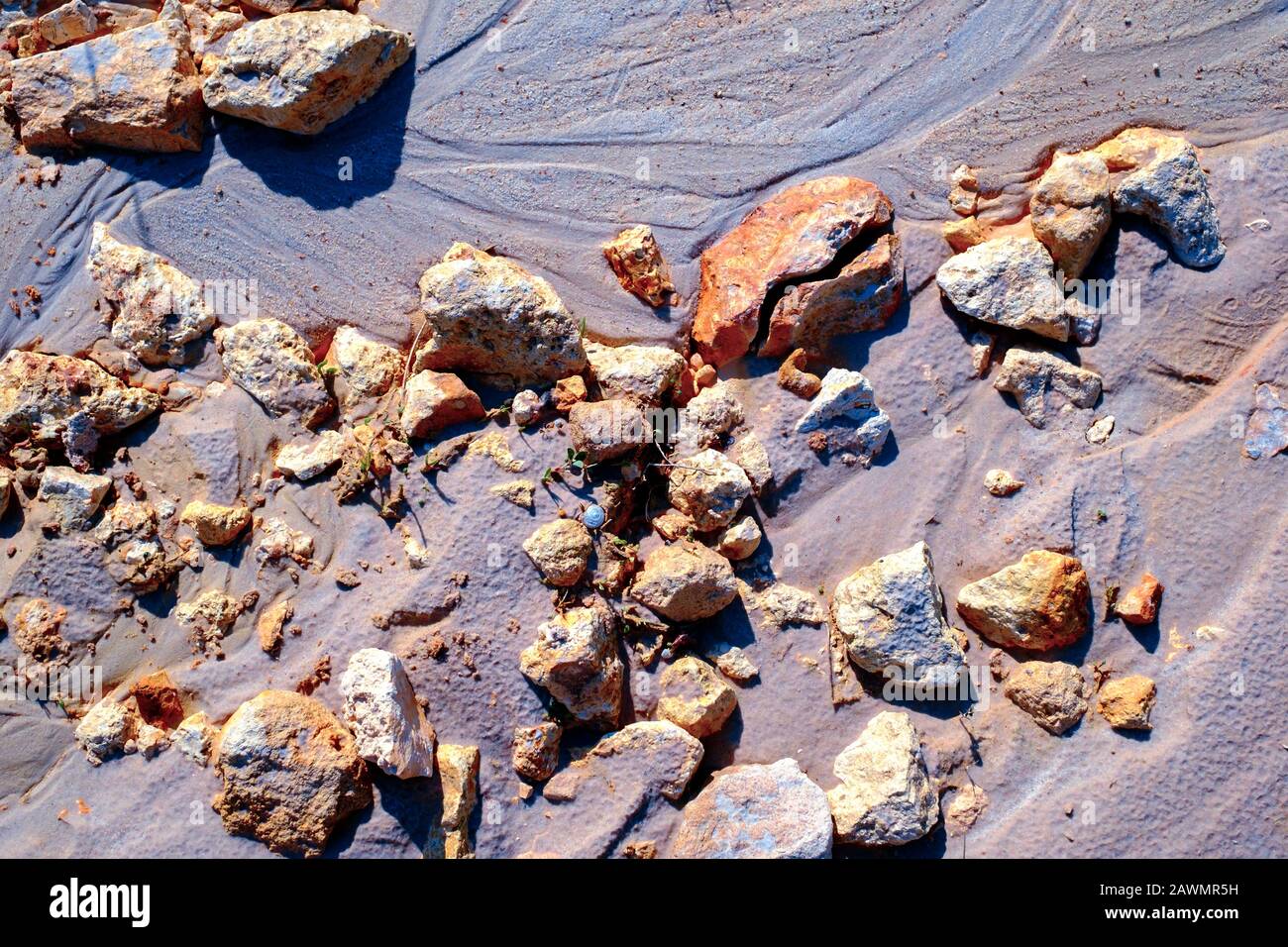Abstract color sand texture at kaolin mine Stock Photo - Alamy