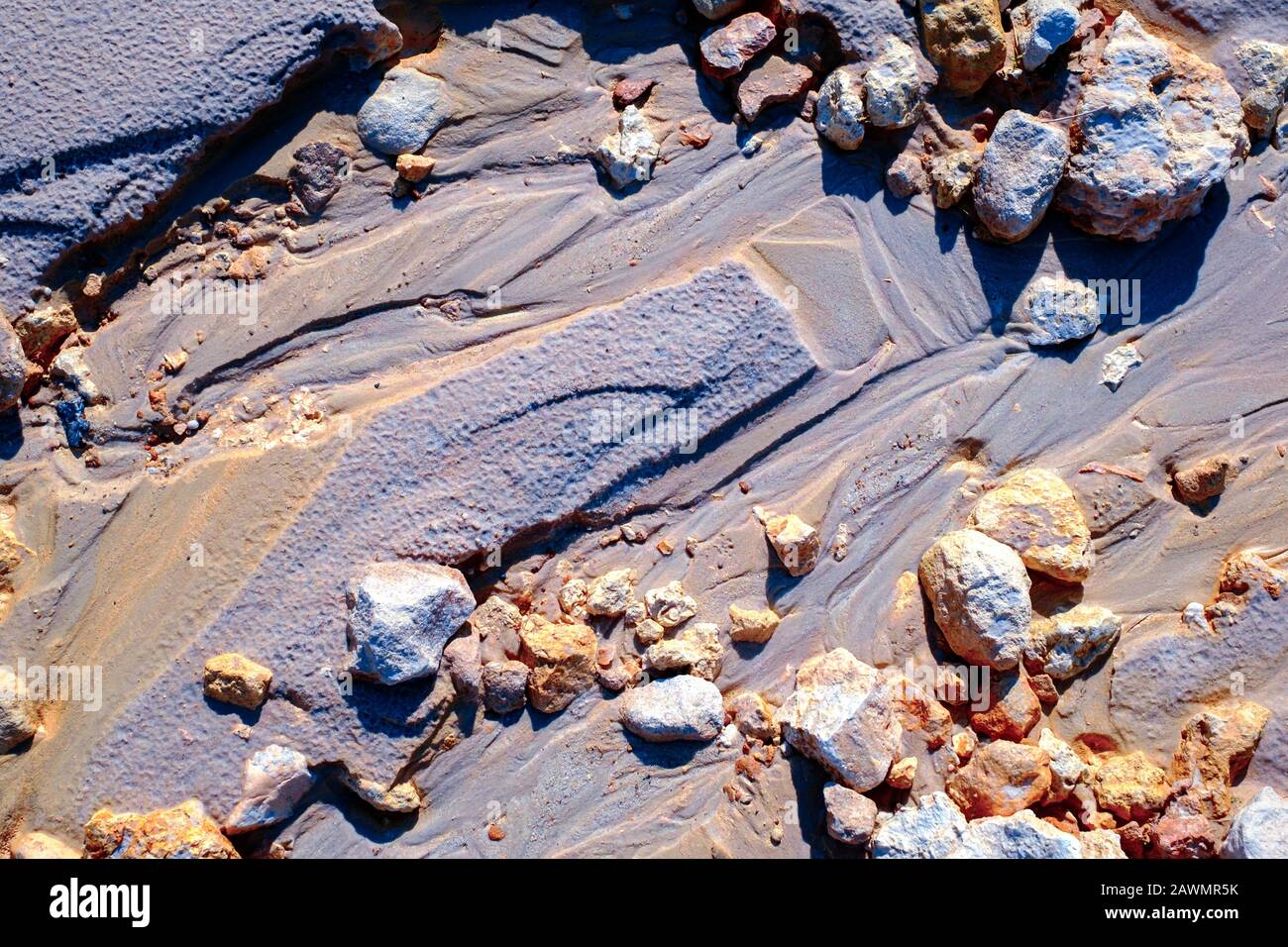 Abstract color sand texture at kaolin mine Stock Photo - Alamy