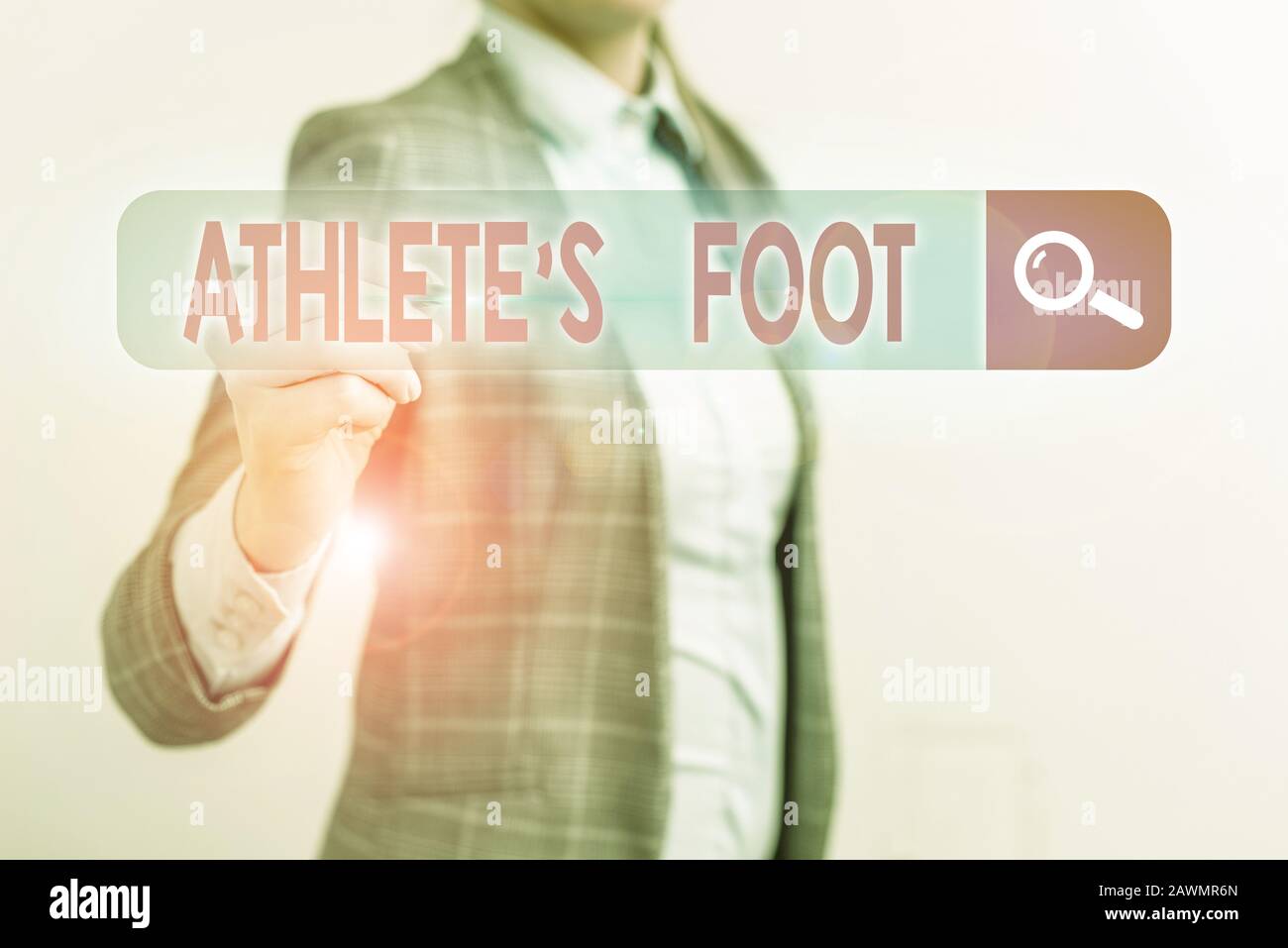 Conceptual hand writing showing Athlete Foot. Concept meaning a fungus ...