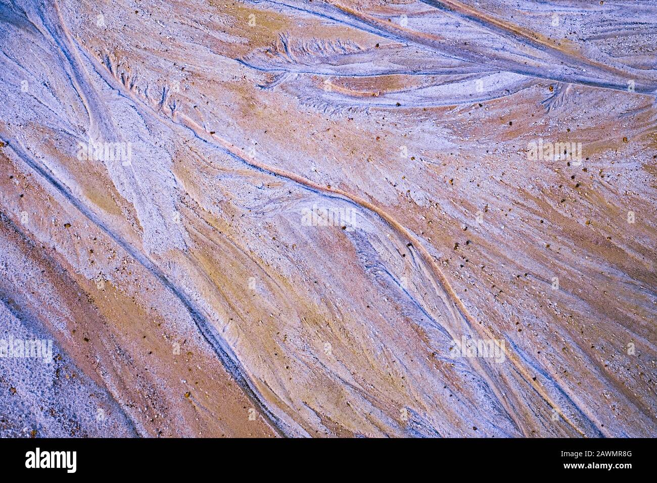 Abstract color sand texture at kaolin mine Stock Photo - Alamy