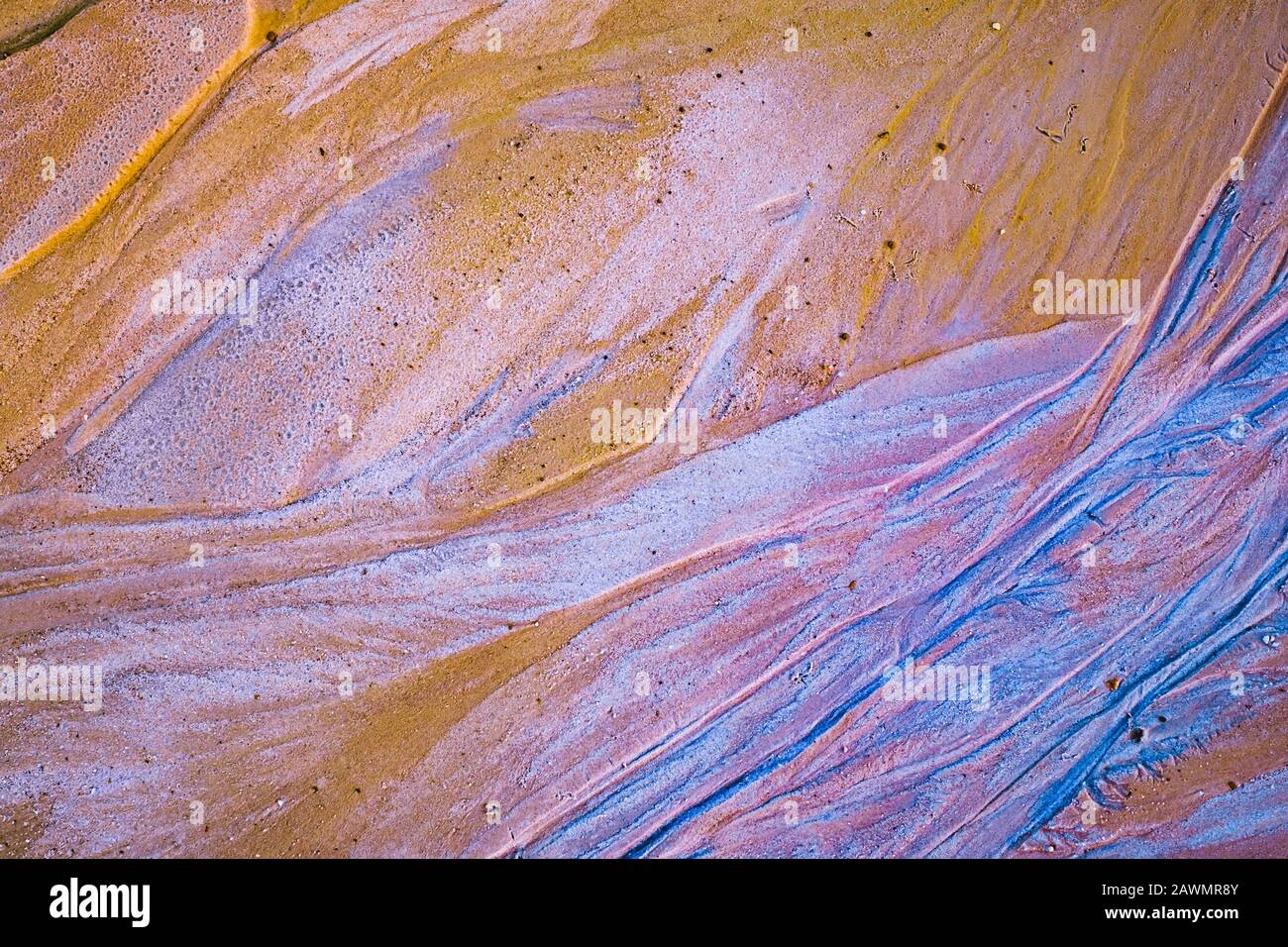 Abstract color sand texture at kaolin mine Stock Photo - Alamy