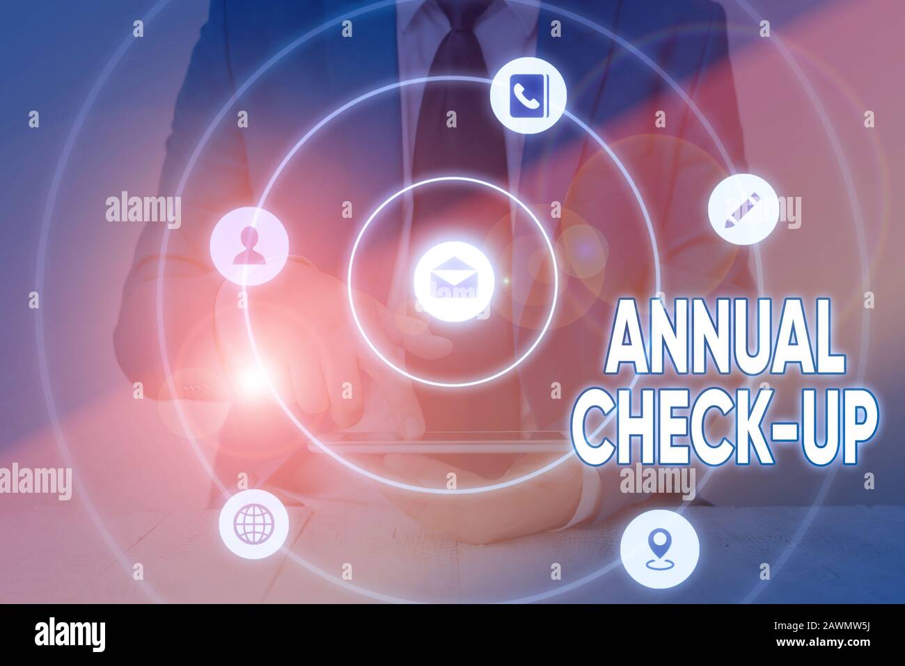 Writing note showing Annual Check Up. Business concept for a thorough ...