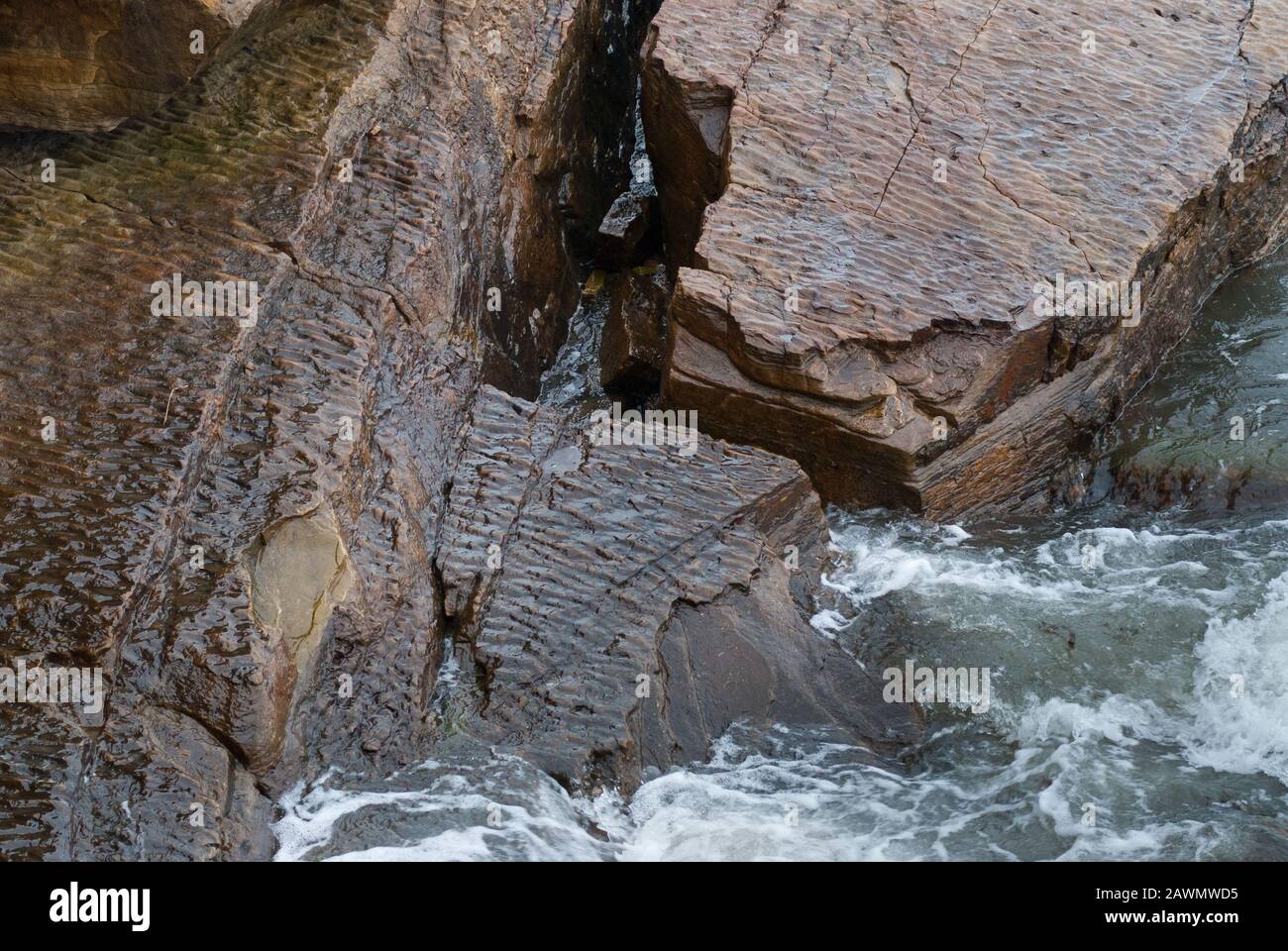 Fossilised beach, showing ancient patterns in the sand. Taken from the ...
