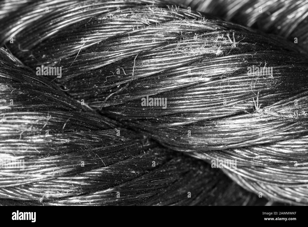 Black synthetic fiber cable in monochrome Stock Photo - Alamy