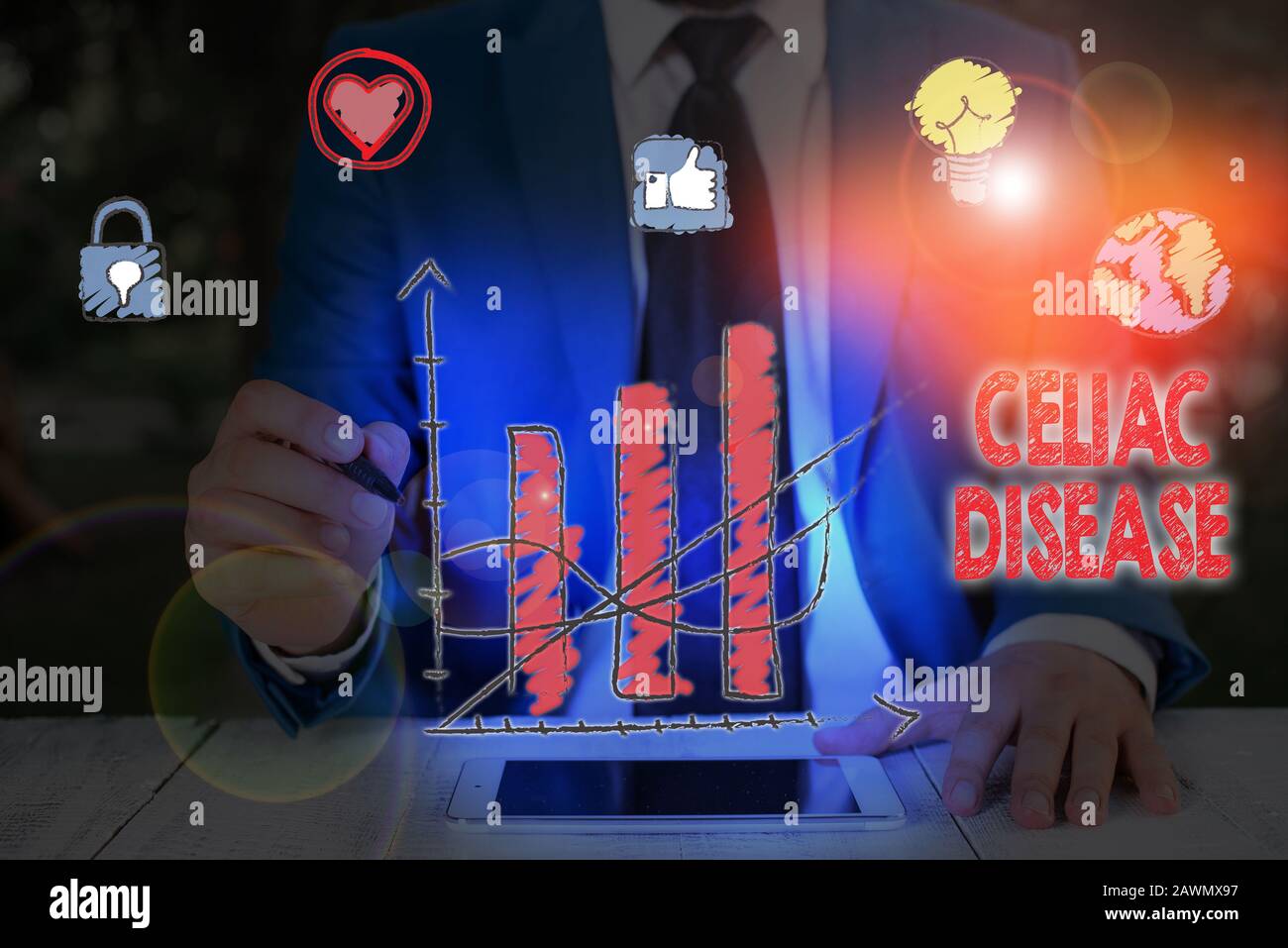 Text sign showing Celiac Disease. Business photo text autoimmune ...