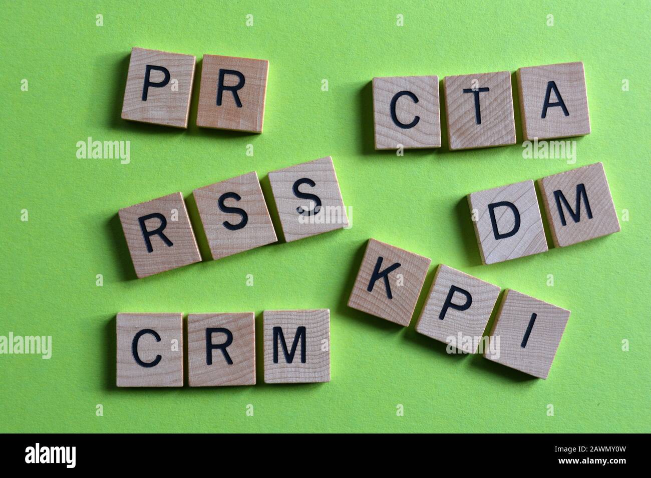 Business acronyms on green background Stock Photo - Alamy