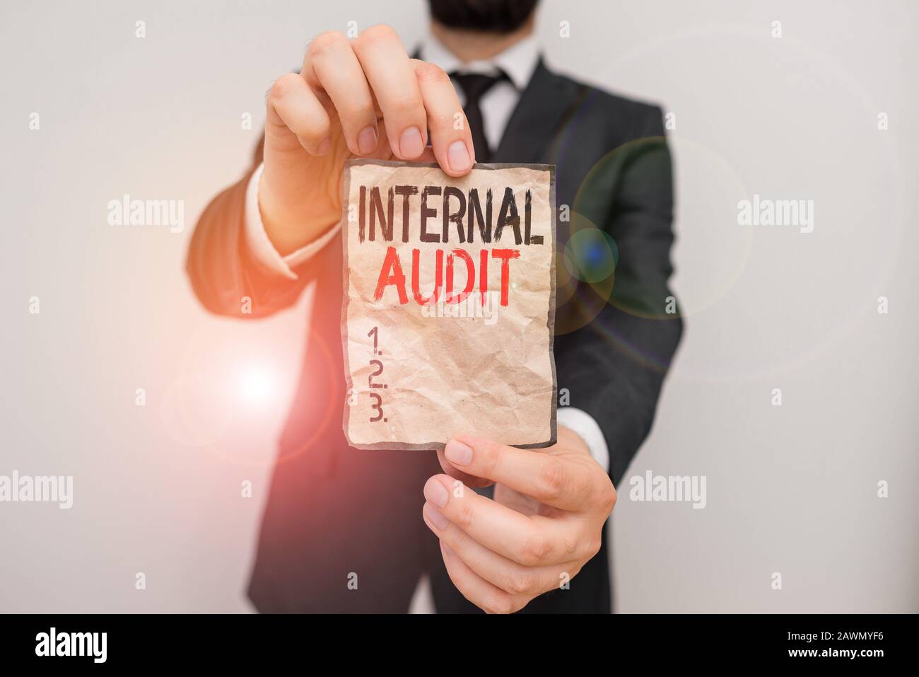 Text sign showing Internal Audit. Business photo showcasing evaluating ...