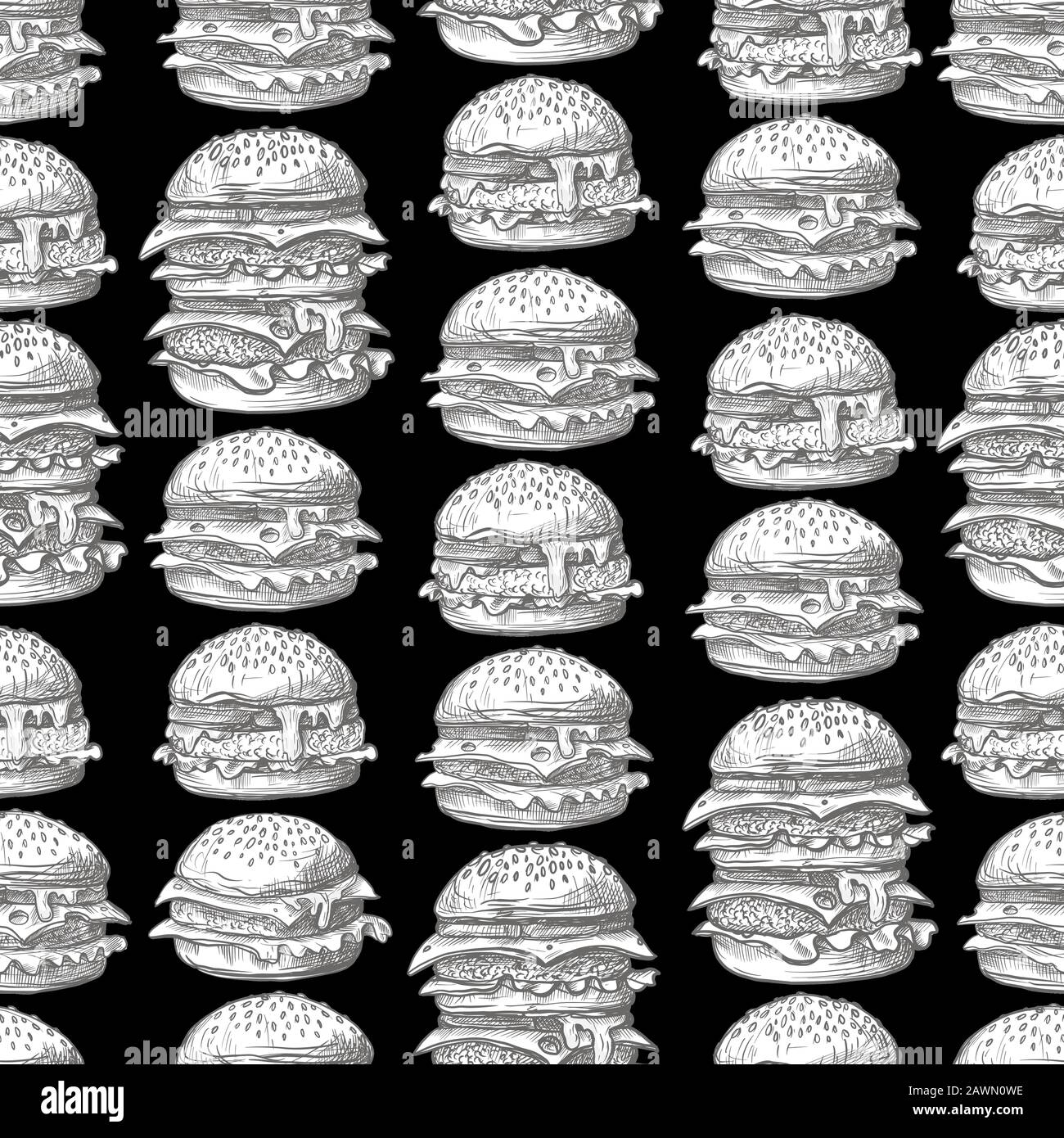 Burger drawing hi-res stock photography and images - Alamy