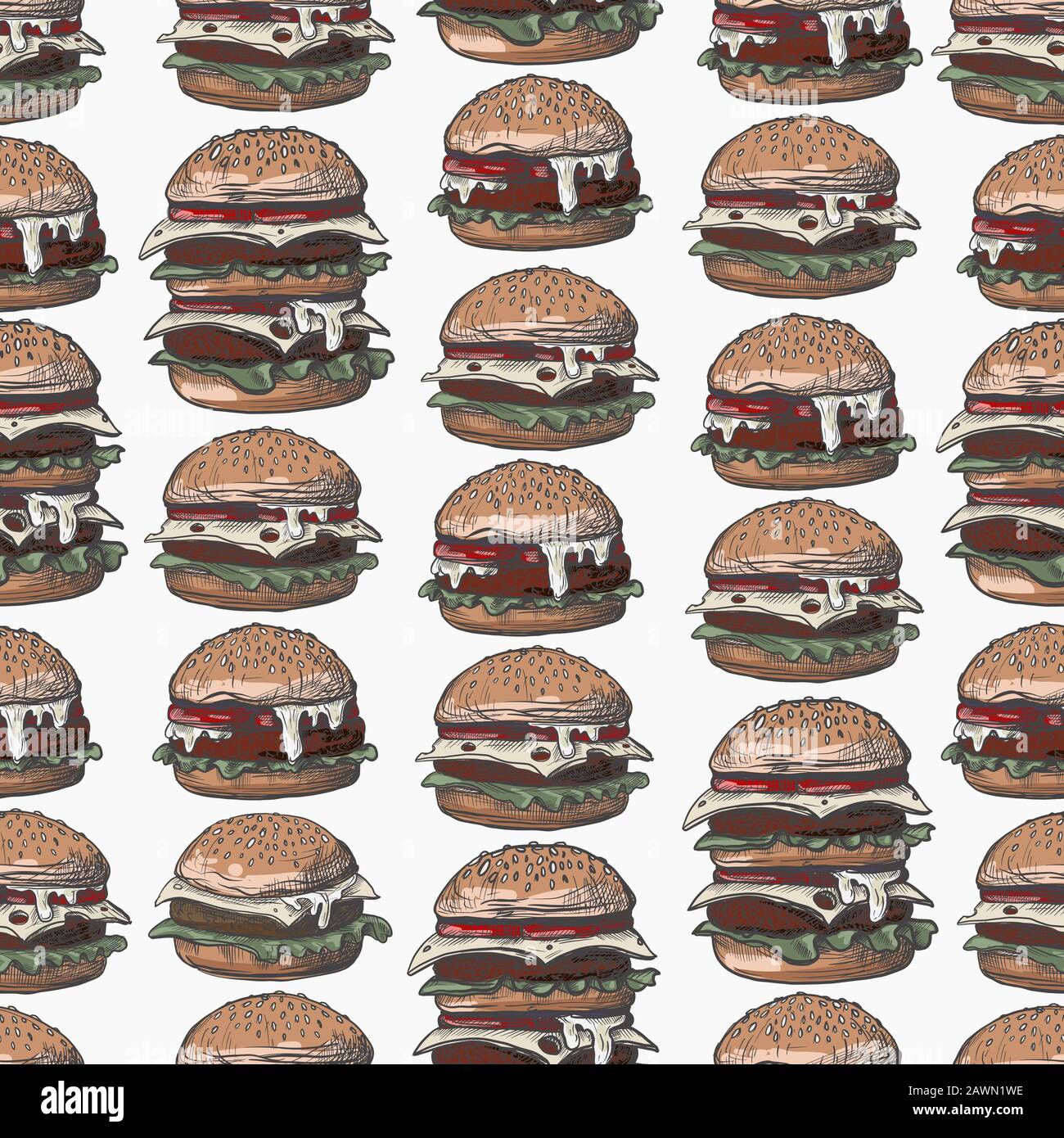 Burger pattern Stock Vector Images - Alamy