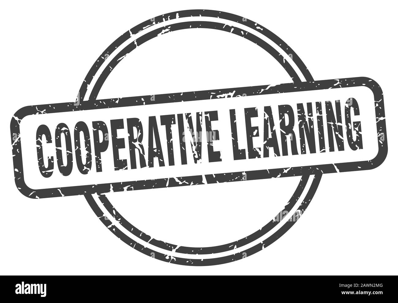 cooperative learning stamp. cooperative learning round vintage grunge ...