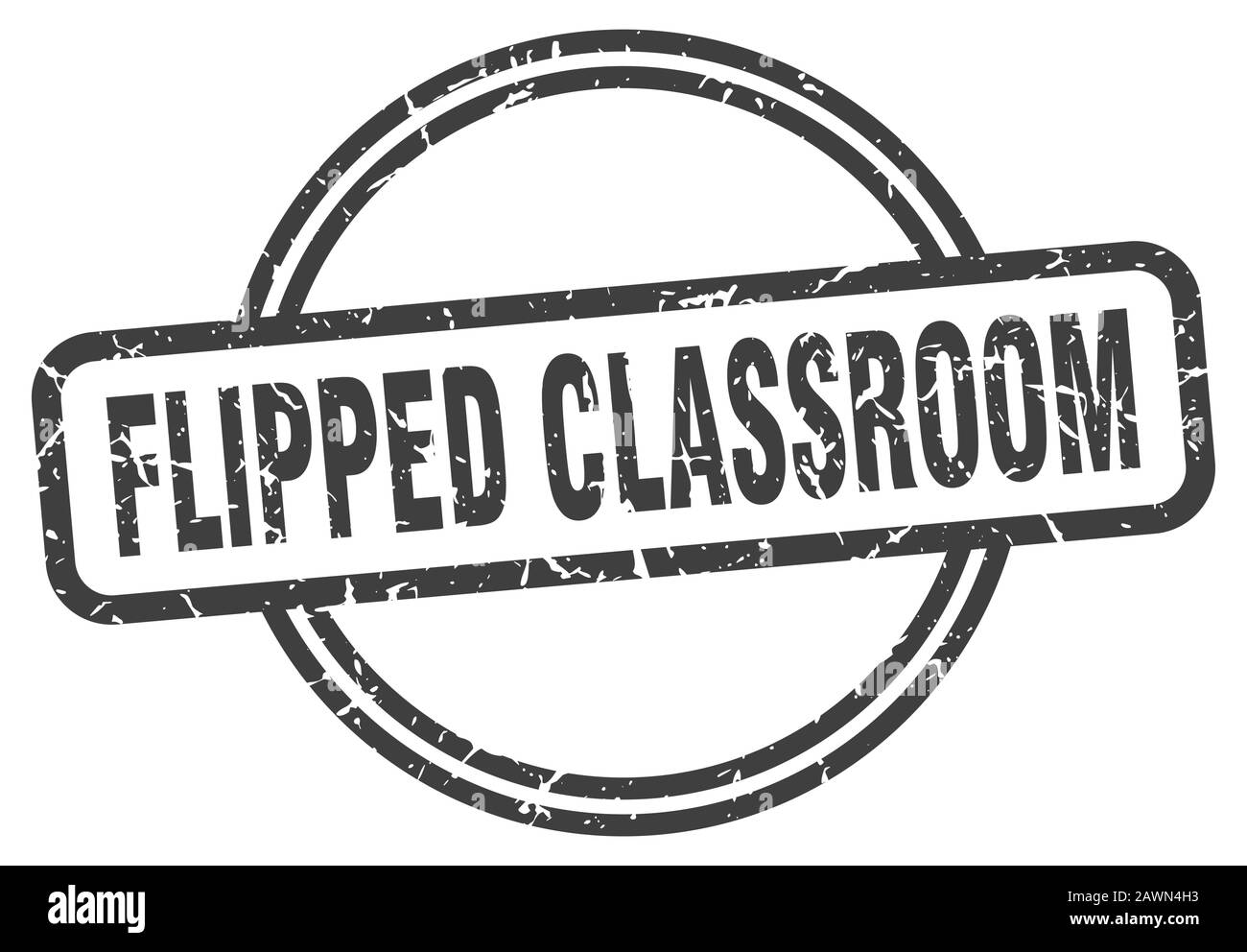 flipped classroom stamp. flipped classroom round vintage grunge sign ...