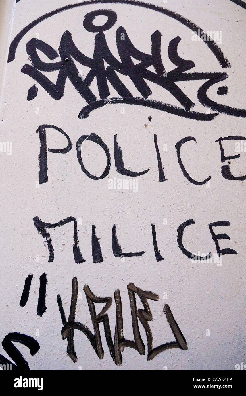 Anti police graffitis hi-res stock photography and images - Alamy