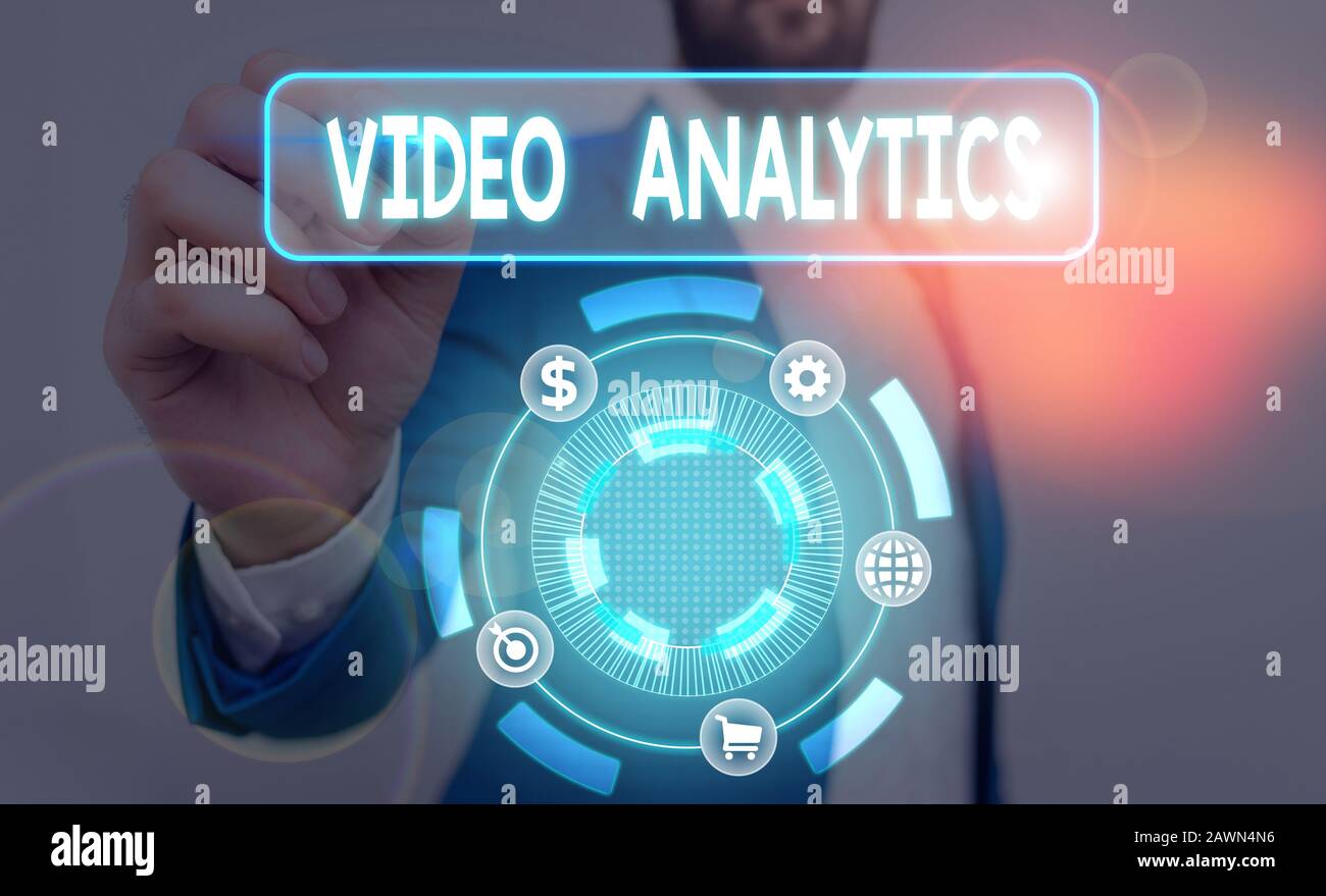 Text sign showing Video Analytics. Business photo text analyzing video ...