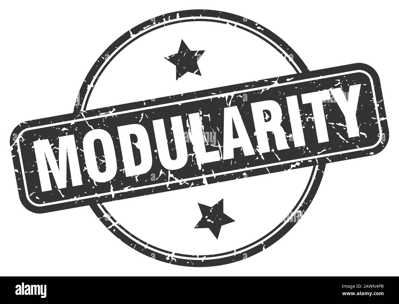 modularity stamp. modularity round vintage grunge sign. modularity ...