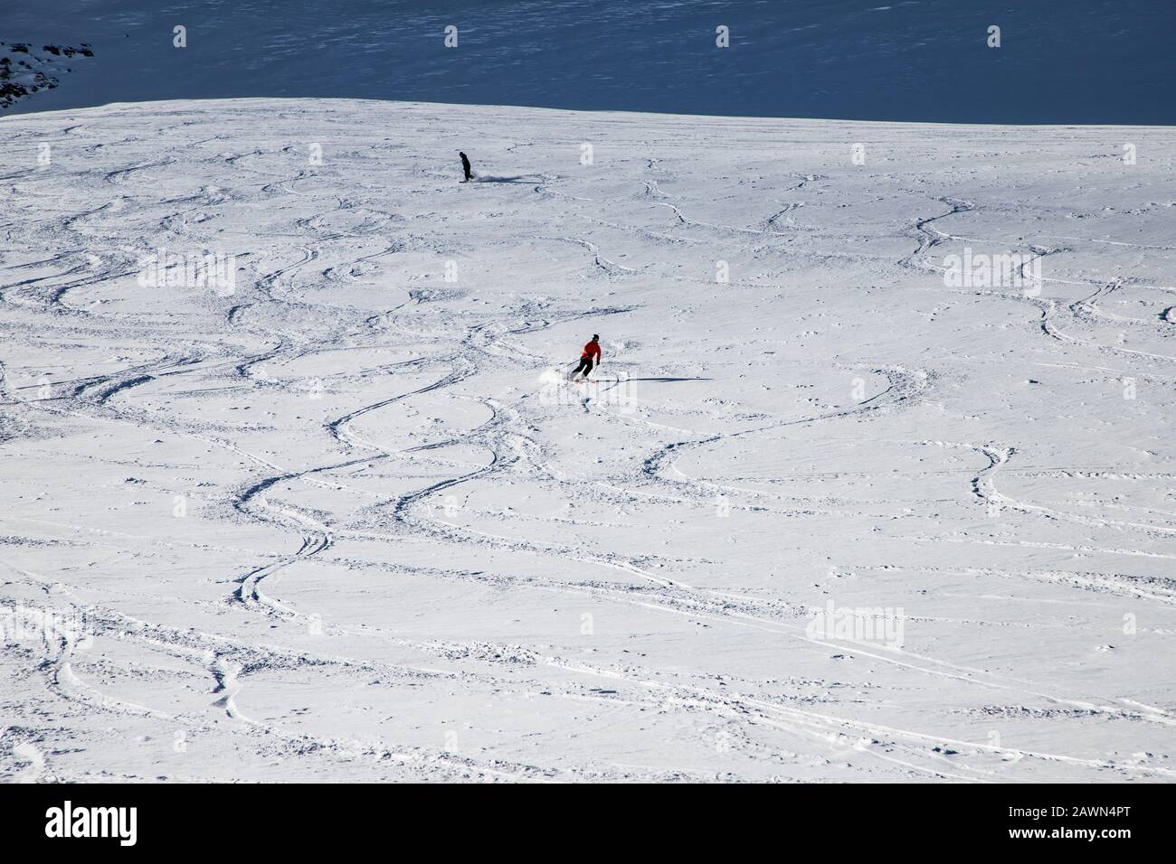 aerial view of ski slopes in the Swiss Alps Stock Photo - Alamy