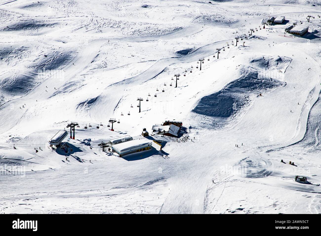 aerial view of ski slopes in the Swiss Alps Stock Photo - Alamy