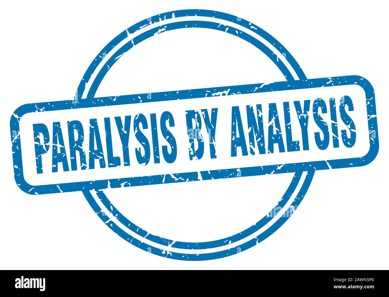 paralysis by analysis stamp. paralysis by analysis round vintage grunge ...