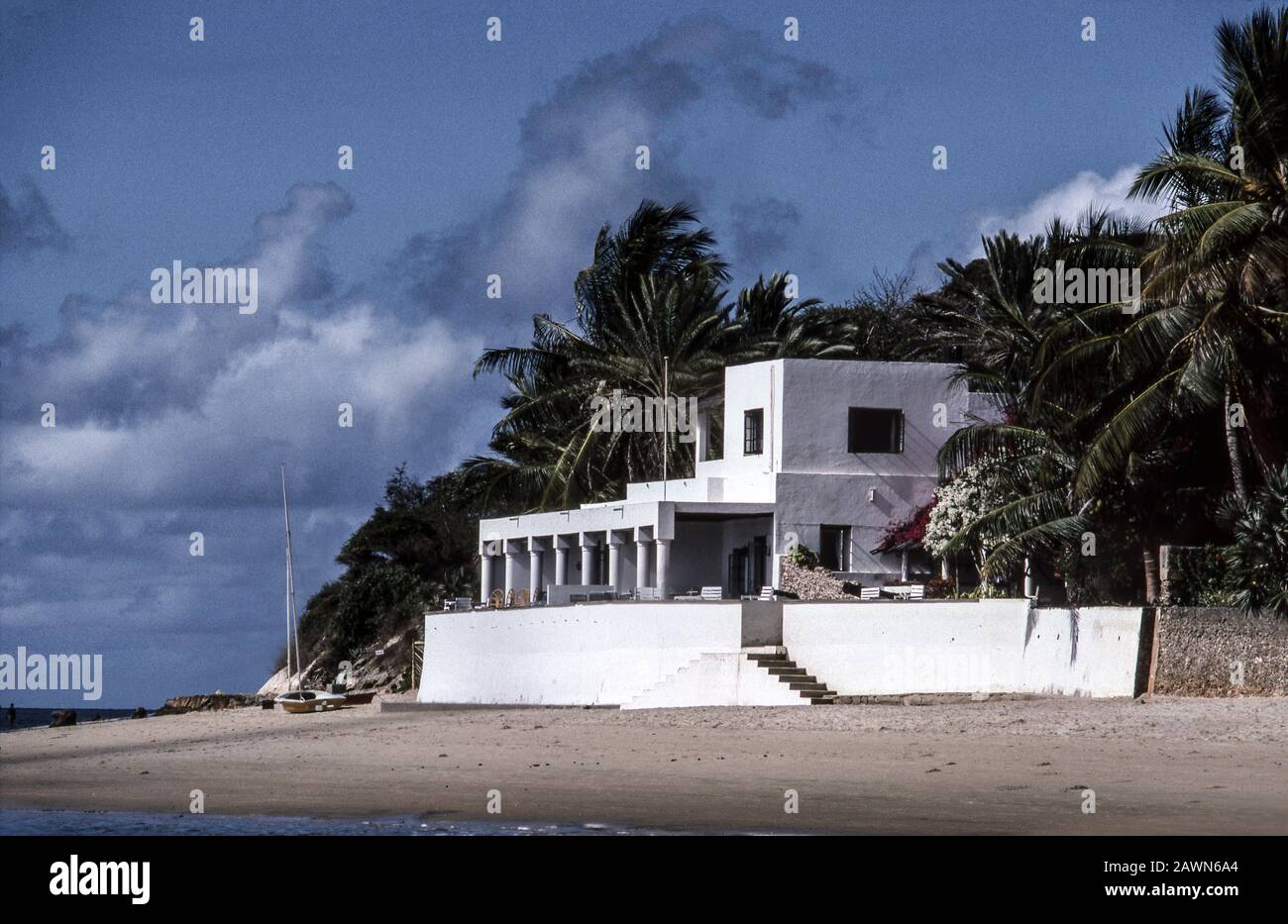 Peponi Hotel on the beach, near old town of Lamu, island off Indian ...