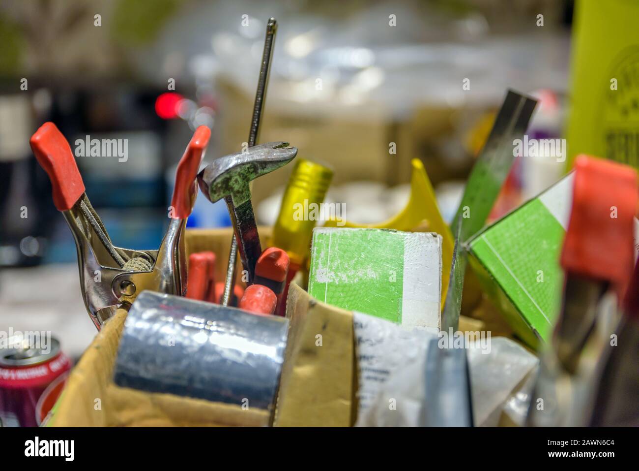 builder tools on construction renovation site in england uk Stock Photo ...