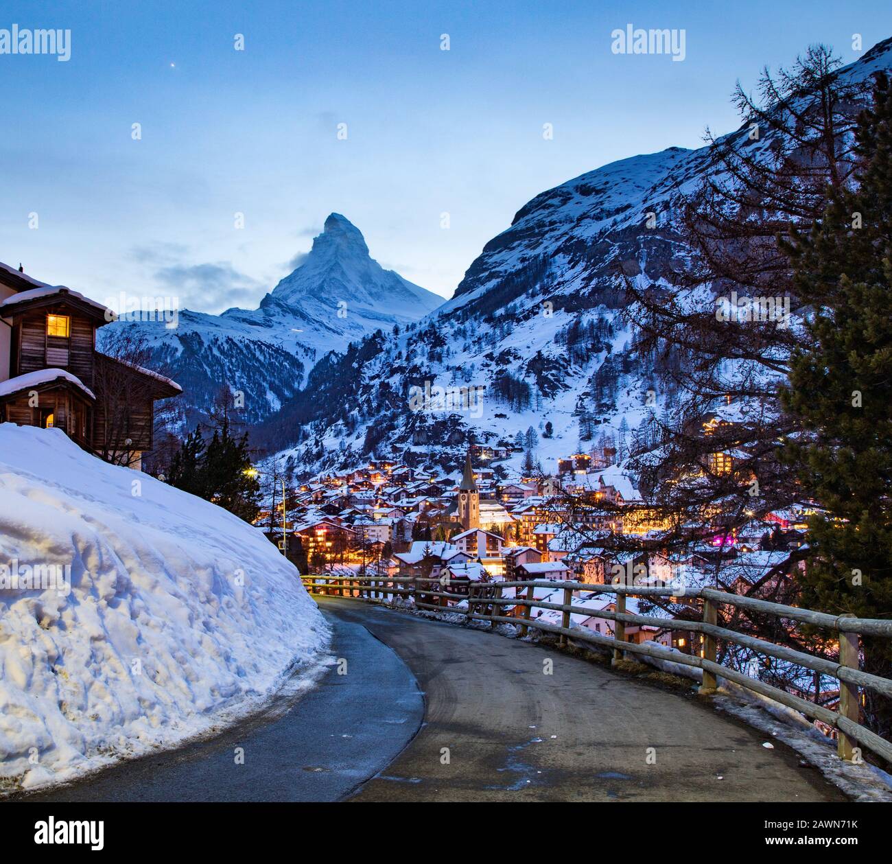 zermatt, beautiful little Swiss village at the foot of Matterhorn ...