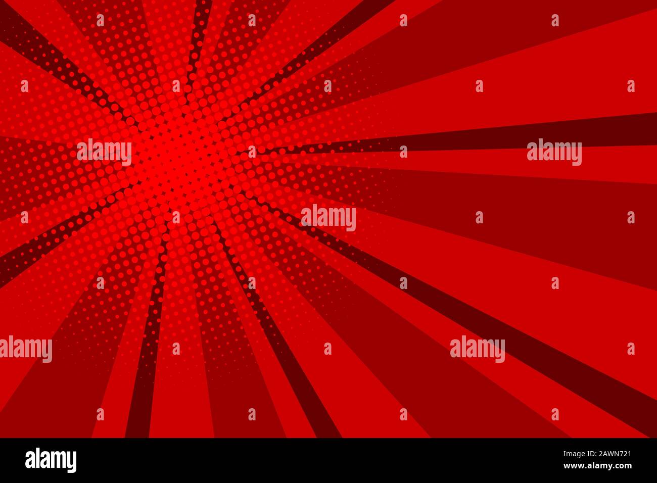 Comic red sunbeam background Retro pop art style cartoon Stock Vector ...