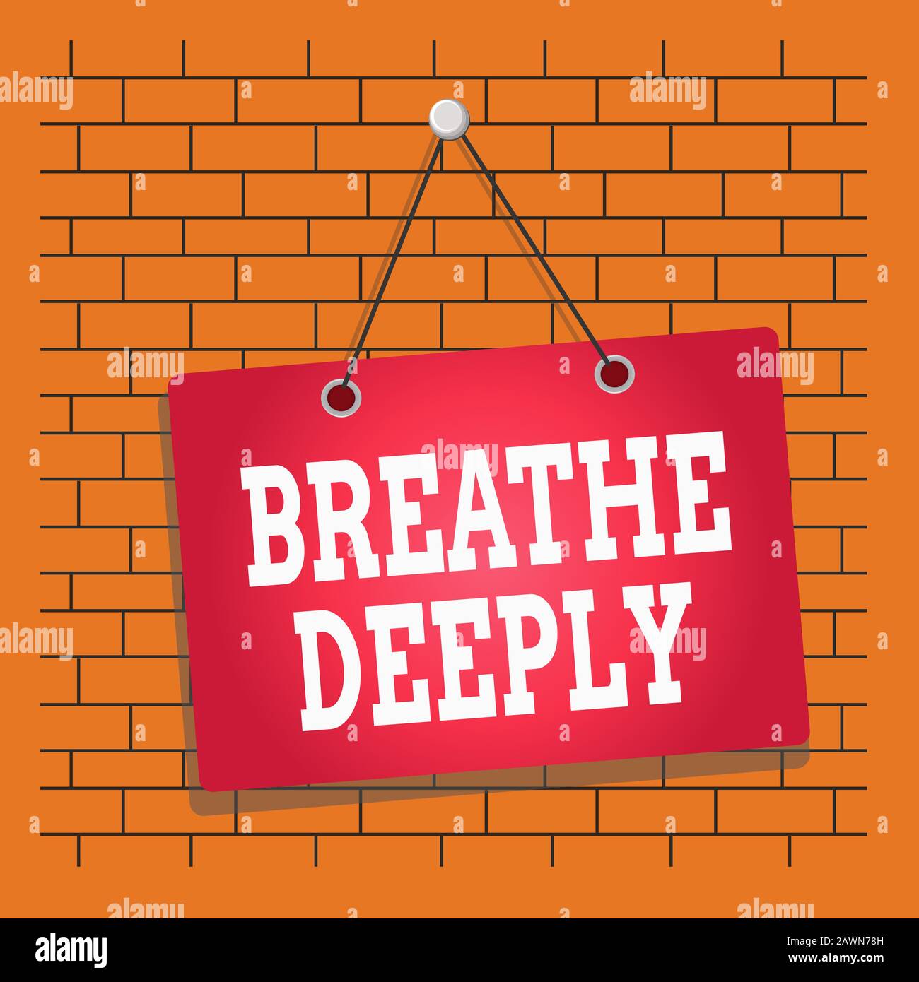 Text sign showing Breathe Deeply. Business photo showcasing to take a ...