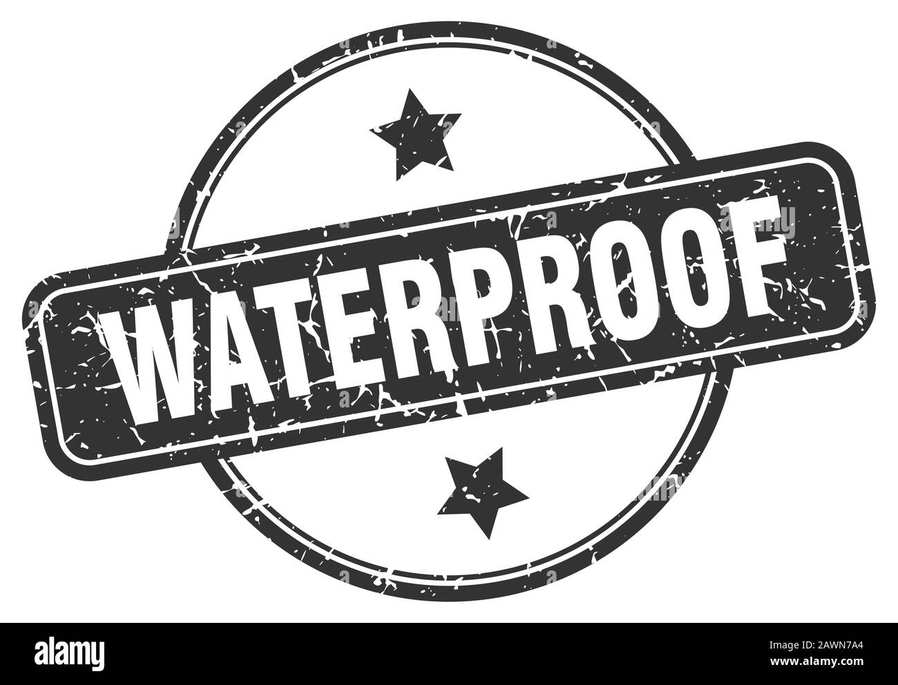 waterproof stamp. waterproof round vintage grunge sign. waterproof ...