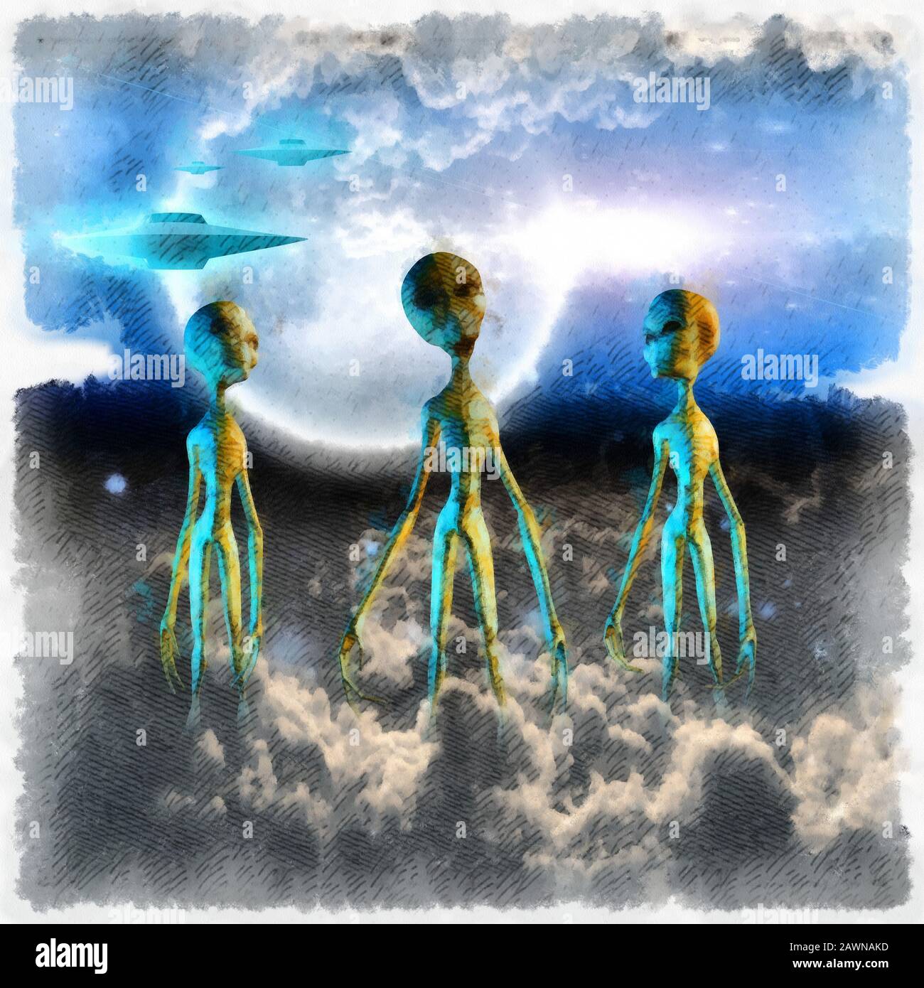 Figure flying painting hi-res stock photography and images - Alamy