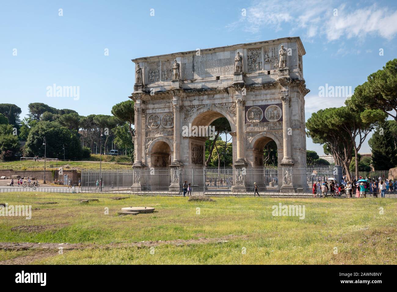 Rome, Italy - June 20, 2018: Triumphal Arch of Constantine in Rome ...
