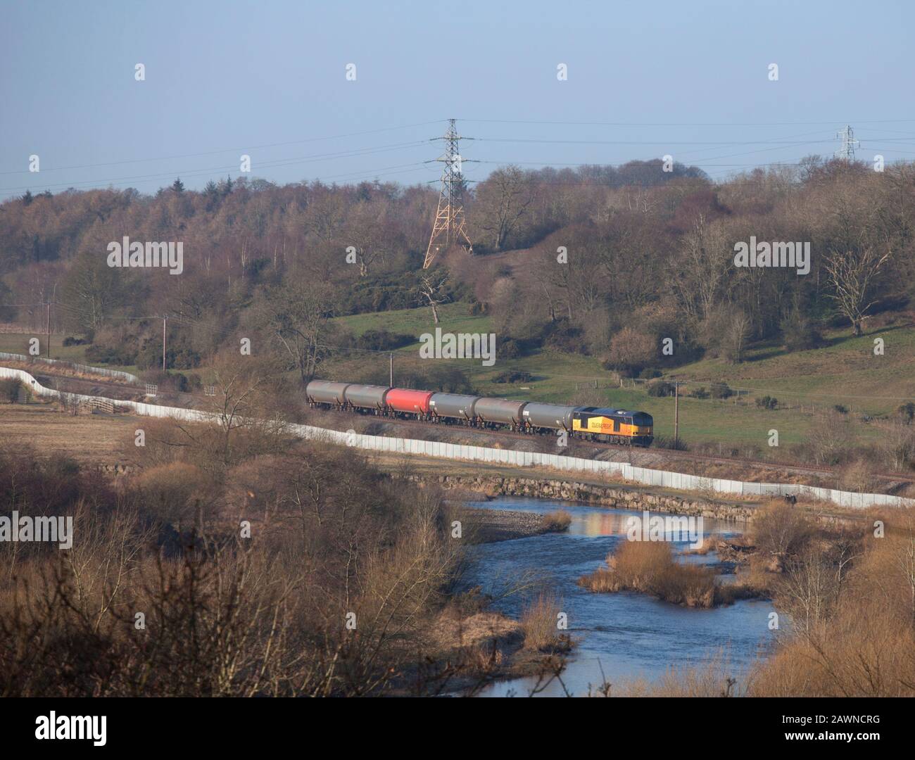 Colas Railfreight class 60 locomotive 60021 passing Cummersdale on the ...