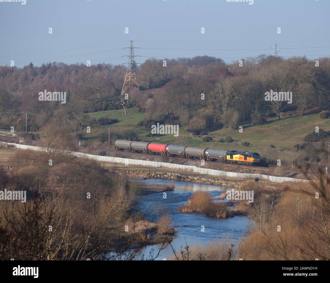 Colas Railfreight class 60 locomotive 60021 passing Cummersdale on the ...