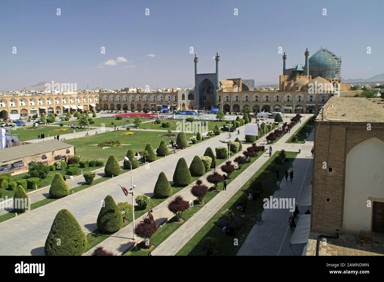 Wide angle shot of the Naqsh-e Jahan Square in Iran Stock Photo - Alamy