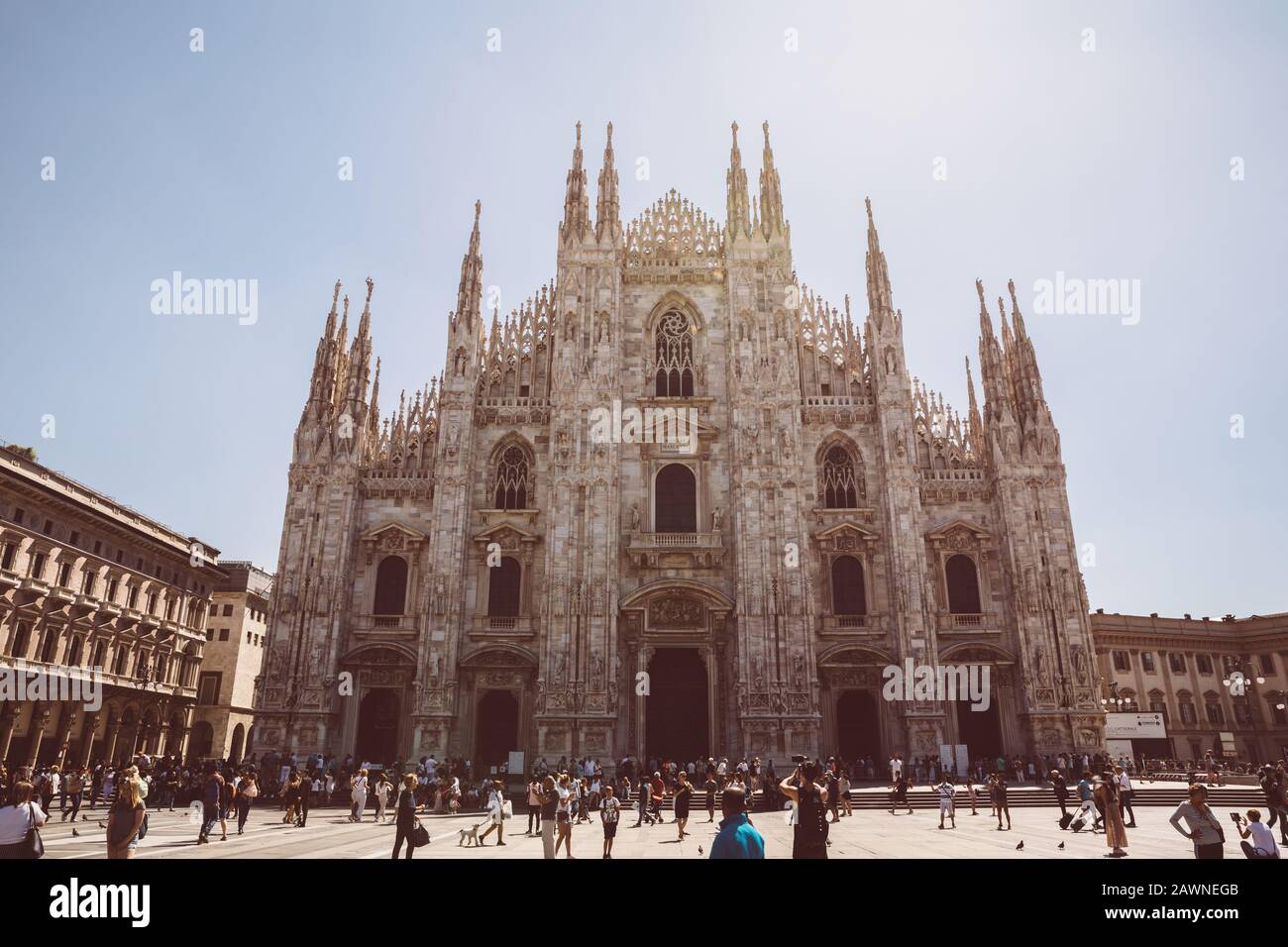 Milan, Italy - June 27, 2018: Panoramic view of exterior of Milan ...