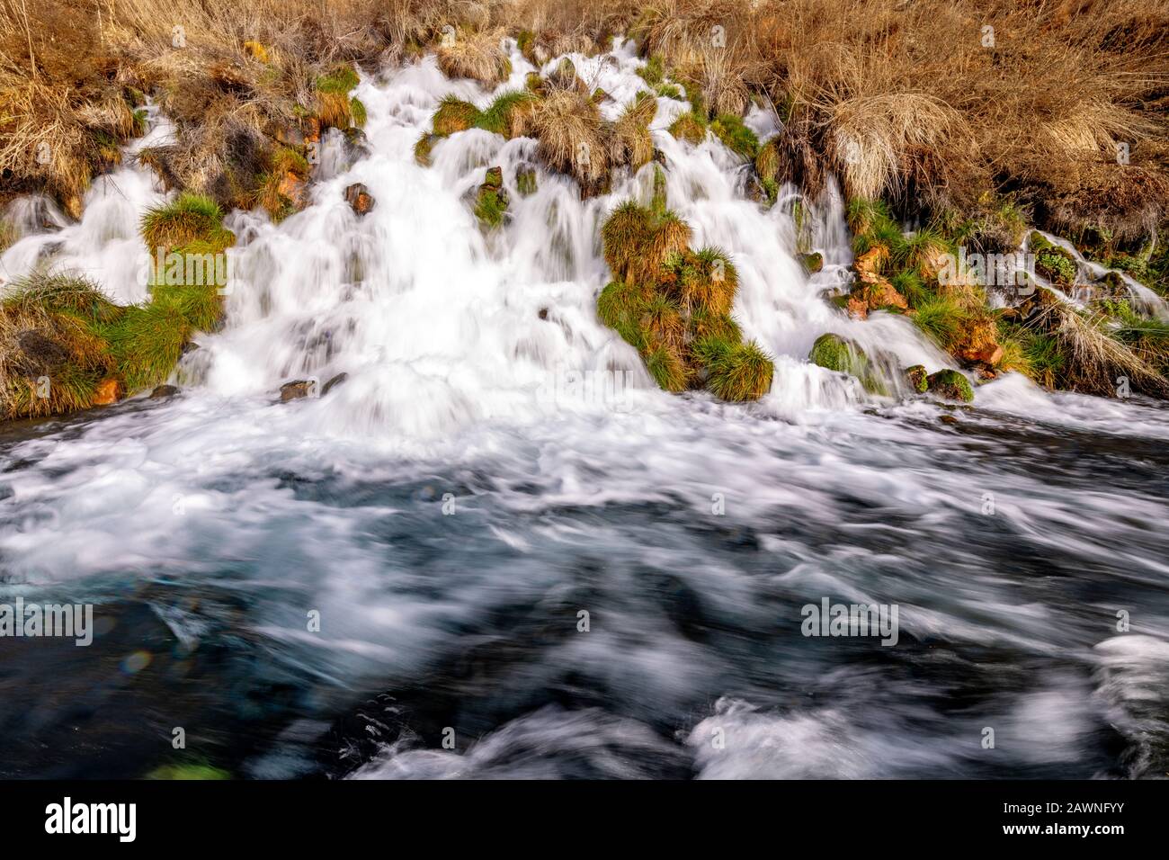 Small waterfall flows hi-res stock photography and images - Alamy