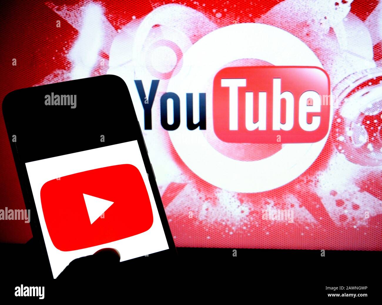 India. 9th Feb, 2020. In this photo illustration a popular video ...