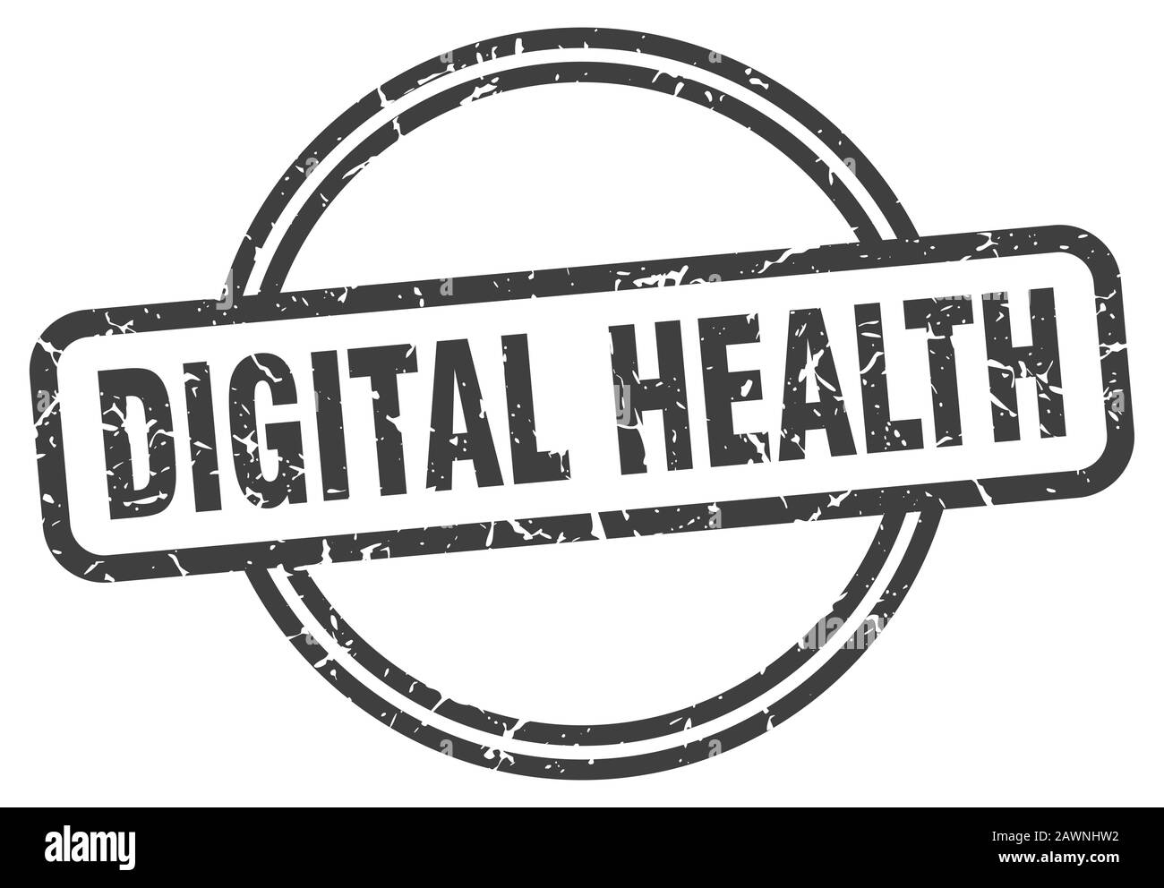 digital health stamp. digital health round vintage grunge sign. digital ...