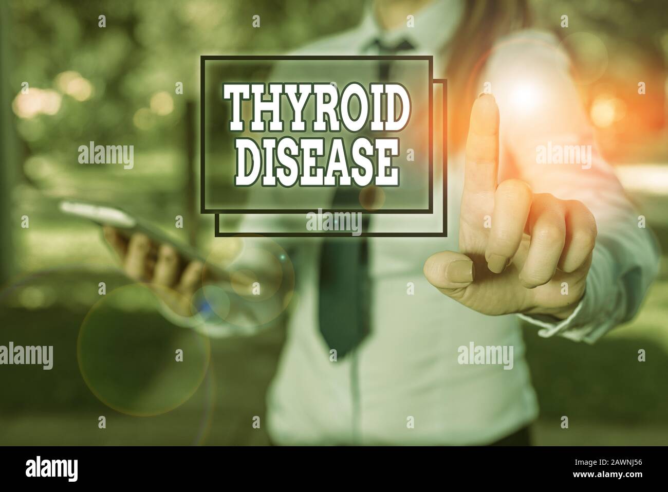 Handwriting text Thyroid Disease. Conceptual photo the thyroid gland ...