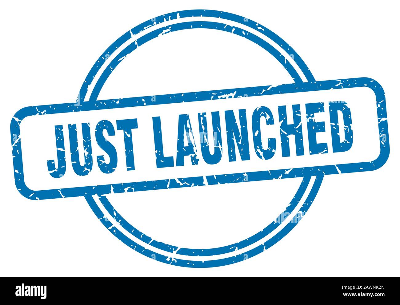 just launched stamp. just launched round vintage grunge sign. just ...