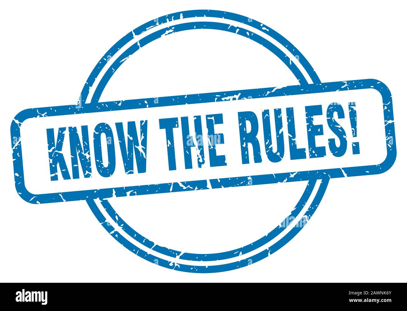 know the rules stamp. know the rules round vintage grunge sign. know ...