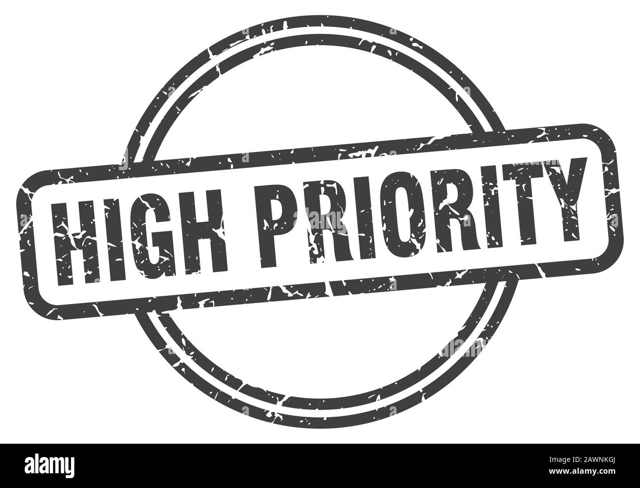 high priority stamp. high priority round vintage grunge sign. high ...