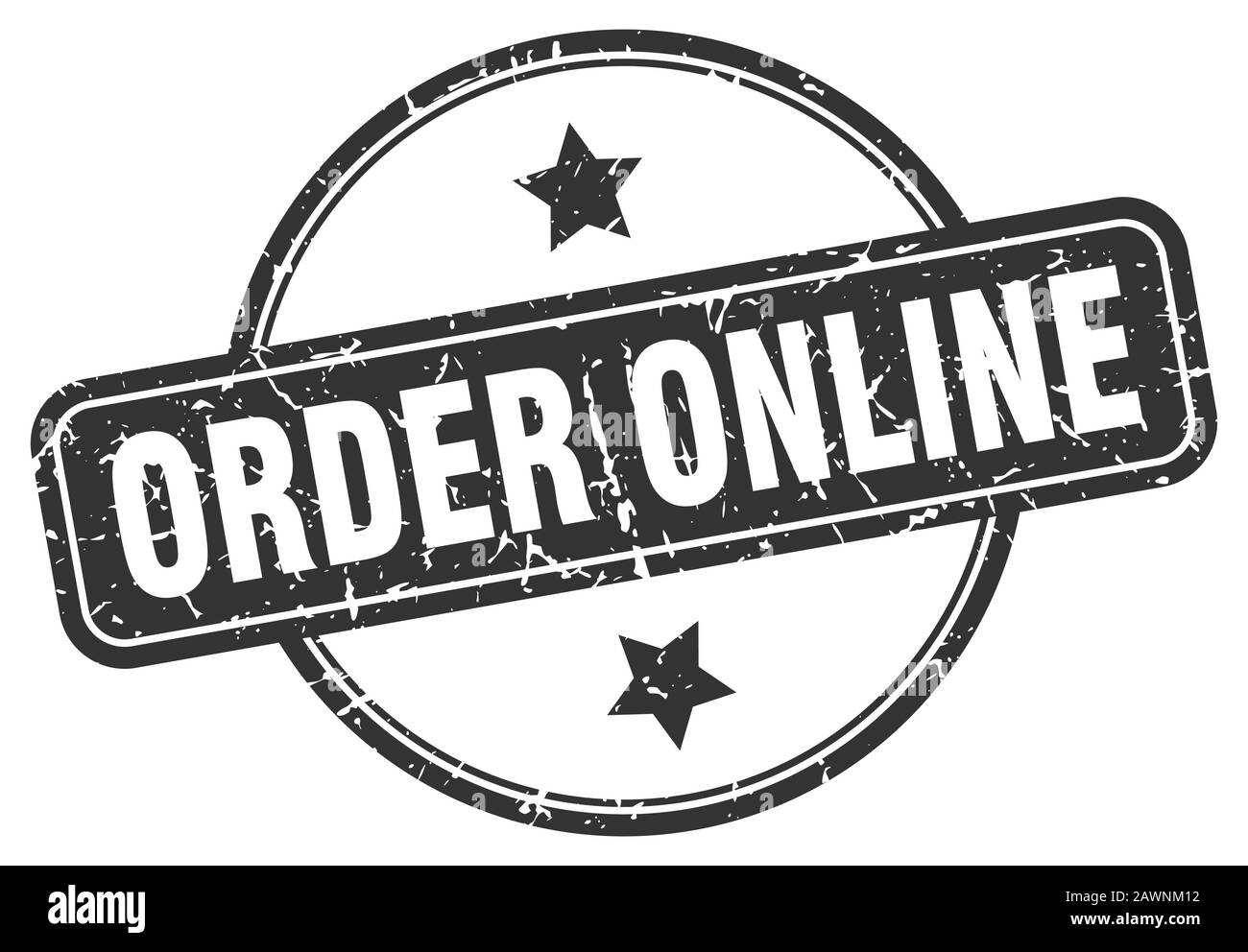 Order online stamp round Cut Out Stock Images & Pictures - Alamy