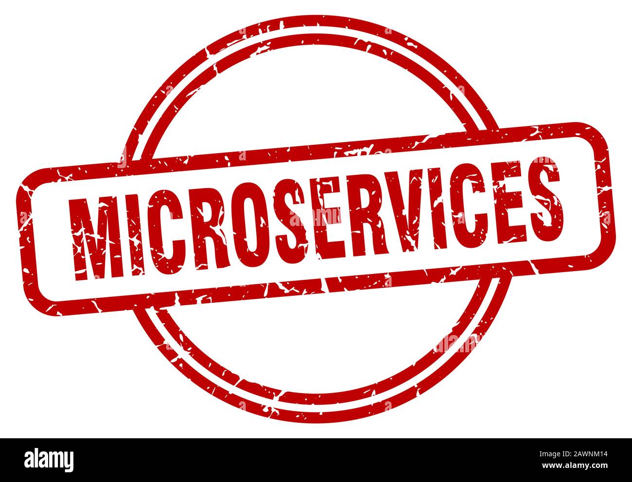 microservices stamp. microservices round vintage grunge sign ...