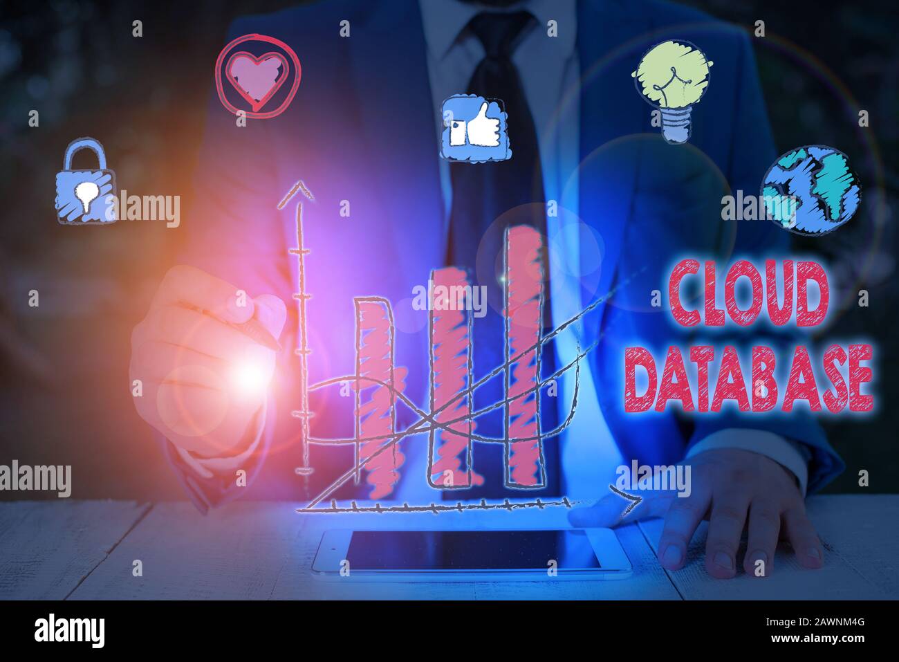 Text sign showing Cloud Database. Business photo text optimized or built for a virtualized ...