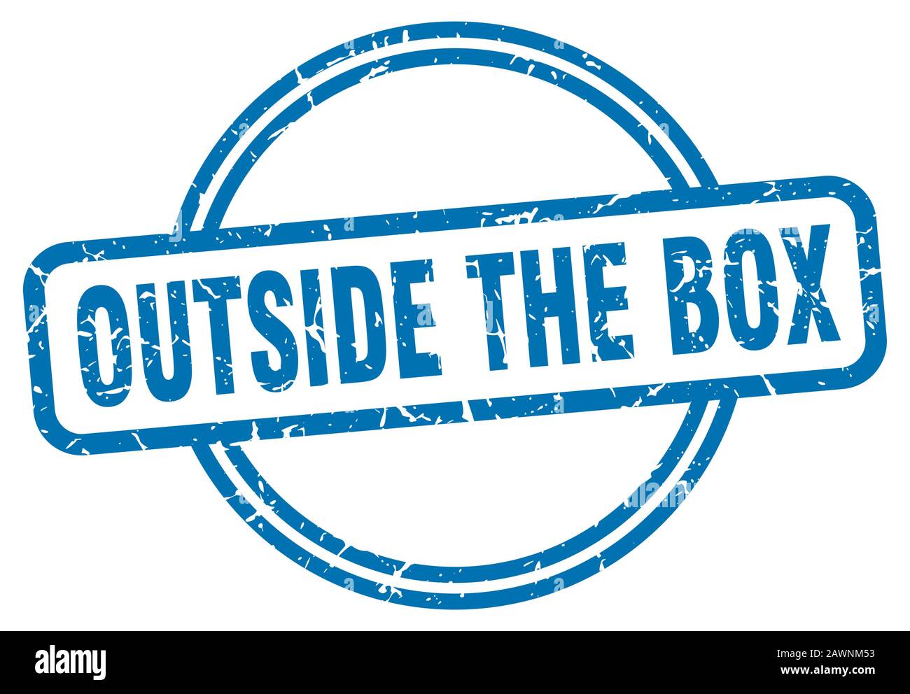 outside the box stamp. outside the box round vintage grunge sign ...
