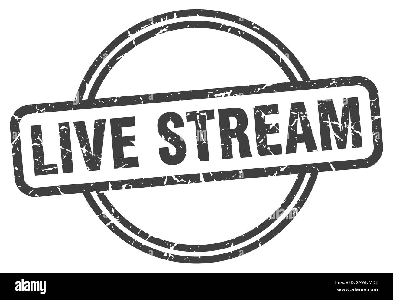 live stream stamp. live stream round vintage grunge sign. live stream ...