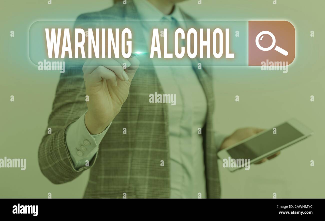 Handwriting text writing Warning Alcohol. Conceptual photo messages ...