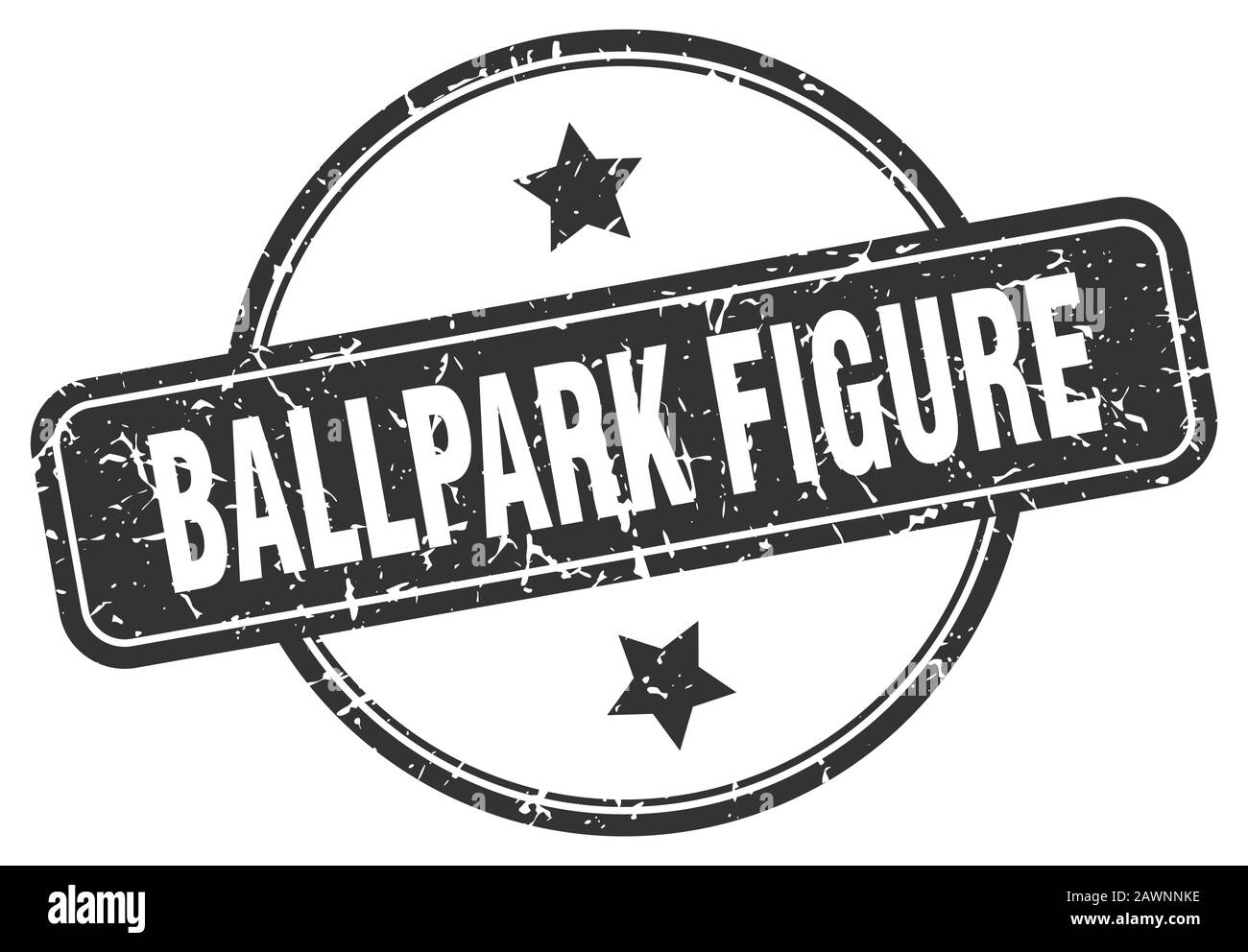 ballpark figure stamp. ballpark figure round vintage grunge sign ...
