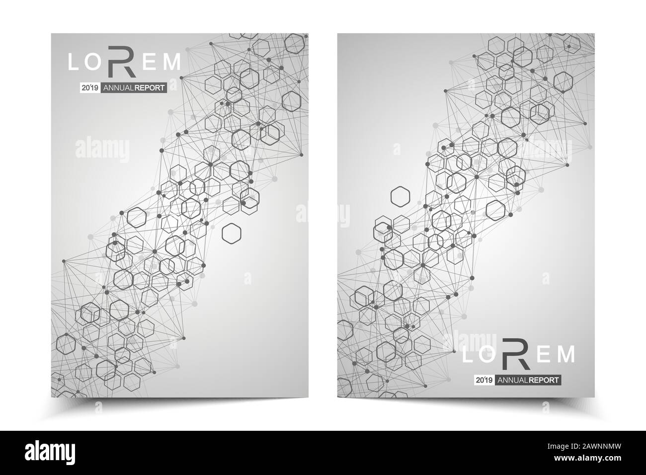 Scientific brochure design template. Vector flyer layout, Molecular ...